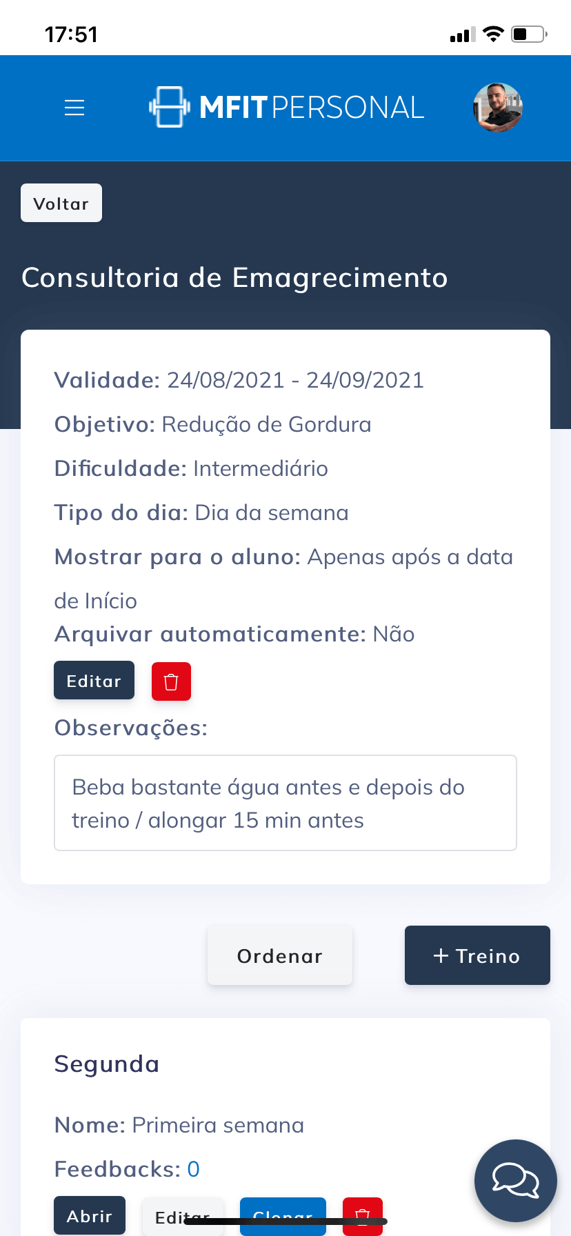 Como fazer a periodização de treinos pelo app MFit